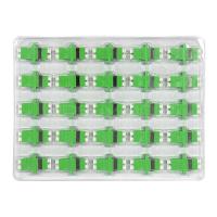 China LC APC to LC APC Duplex Single Mode Plastic Fiber Optic Adapter - Green, -40°C to +75°C Operating Range, 500 Mating Cycles for sale