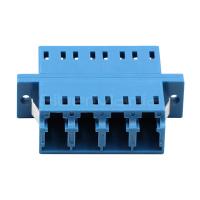 China LC UPC to LC UPC Single Mode Quad Fiber Optic Adapter - Blue Color, -40°C to +75°C Operating Temperature, 500 Mating Cycles for sale