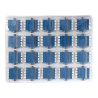 China LC UPC to LC UPC Single Mode Quad Fiber Optic Adapter - Blue Color, -40°C to +75°C Operating Temperature, 500 Mating Cycles for sale