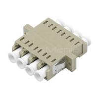 China Beige LC to LC Multimode Quad Fiber Optic Adapter with 0.15dB Insertion Loss and -40°C to +85°C Temperature Range for sale