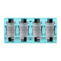China LC to LC OM3 Multimode Aqua Quad Fiber Optic Adapter - 1.25mm Ferrule, ≤0.2dB Insertion Loss, Flangeless Design for sale