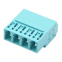 China LC to LC OM3 Multimode Aqua Quad Fiber Optic Adapter - 1.25mm Ferrule, ≤0.2dB Insertion Loss, Flangeless Design for sale