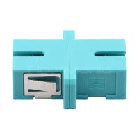 China SC UPC to SC UPC OM3 Multimode Simplex Plastic Fiber Optic Adapter - Aqua Color, -40°C to +75°C Operating Range for sale