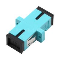 China SC UPC to SC UPC OM3 Multimode Simplex Plastic Fiber Optic Adapter - Aqua Color, -40°C to +75°C Operating Range for sale