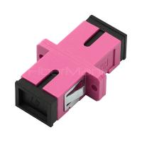 China SC UPC to SC UPC OM4 Multimode Fiber Optic Adapter - Violet Simplex Coupler with 500 Mating Cycles for sale