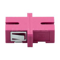 China SC UPC to SC UPC OM4 Multimode Fiber Optic Adapter - Violet Simplex Coupler with 500 Mating Cycles for sale