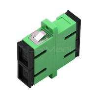 China SC APC to SC APC Single Mode Duplex Fiber Adapter - Green Flangeless Design with 500 Mating Cycles and IP5X Dust Protection for sale