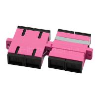 China SC UPC To SC UPC OM4 Multimode Duplex Plastic Fiber Optic Adapter – Violet for sale