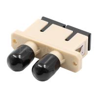 China SC Female to ST Female Multimode Duplex Plastic Fiber Optic Adapter – Beige for sale
