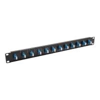 China 1U 19 Inch LC Adapter Panel 12 Port LC Fiber Patch Panel for Single Mode and Multimode Applications for sale