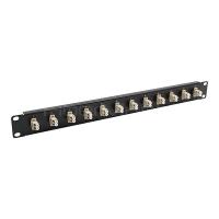 China 1U 19 Inch LC Adapter Panel 12 Port LC Fiber Patch Panel for Single Mode and Multimode Applications for sale