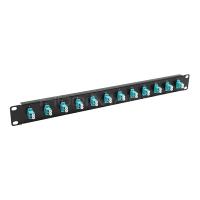 China 1U 19 Inch LC Adapter Panel 12 Port LC Fiber Patch Panel for Single Mode and Multimode Applications for sale
