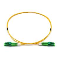 China LC APC To LC UPC Patch Cord Duplex Single Mode OS2 OFNR 1.2mm Yellow for sale