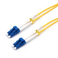 China Single Mode Duplex Fiber Optic Patch Cable LC UPC to LC UPC OS2 9/125μm 2.0mm Yellow for sale