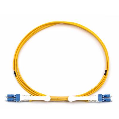China LC UPC to LC UPC Duplex Single Mode Fiber Optic Patch Cable 9/125 OS2 with Pull Tab for sale