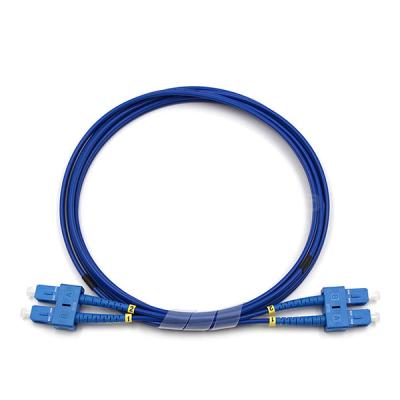 China LC UPC to LC UPC Duplex Single Mode 9/125 OS2 LSZH Blue Armored Patch Cable 3.0mm with ≤0.3dB Insertion Loss for sale