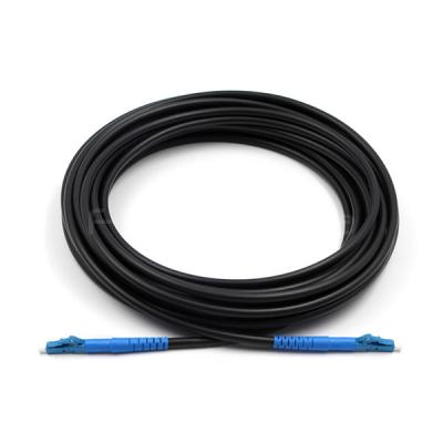 China Black Singlemode 9/125 OS2 Fiber Patch Cable , LSZH Armored Fiber Cable for sale