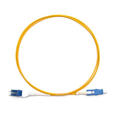 China LC UPC Uniboot to SN UPC Single Mode OS2 Fiber Cable 2.0mm 0.22dB/km Attenuation OFNR Yellow for sale