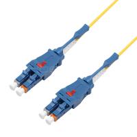 China LC UPC to LC UPC Uniboot Fiber Optic Patch Cable Single Mode OS2 2.0mm Yellow with Pull Tab for 10km-40km Transmission for sale