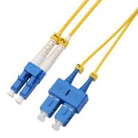 China LC UPC to SC UPC Short Tail Duplex Single Mode Fiber Patch Cable OS2 1.6mm 9/125μm for sale