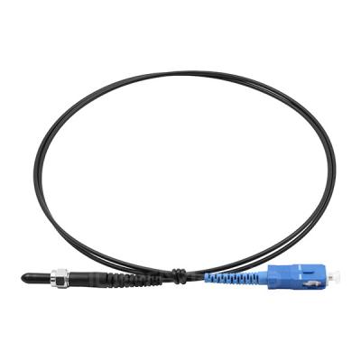 China SMA905 to SC UPC Fiber Optic Patch Cable Simplex Single Mode OS2 OFNR 2.0mm Black for sale