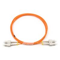 China SC UPC To SC UPC Fiber Optic Patch Cable Duplex 62.5/125 OM1 Multimode OFNR 2.0mm Orange for sale
