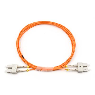 China SC UPC To SC UPC Fiber Optic Patch Cable Duplex 62.5/125 OM1 Multimode OFNR 2.0mm Orange for sale