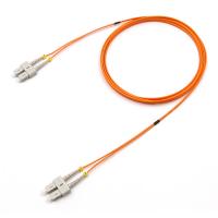 China SC UPC To SC UPC Fiber Optic Patch Cable Duplex 62.5/125 OM1 Multimode OFNR 2.0mm Orange for sale