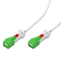 China SC APC Auto Shutter Fiber Patch Cable Simplex Single Mode OS2 LSZH 3.0mm White for sale
