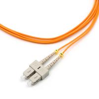 China SC UPC to ST UPC Duplex Fiber Optic Patch Cable OM1 62.5/125 Multimode OFNR 2.0mm Orange for sale