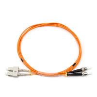 China SC UPC to ST UPC Duplex Fiber Optic Patch Cable OM1 62.5/125 Multimode OFNR 2.0mm Orange for sale