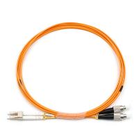 China LC UPC to FC UPC Duplex Fiber Optic Patch Cable OM1 62.5/125 Multimode OFNR 2.0mm Orange for sale