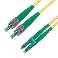 China LC APC to LC APC Duplex Single Mode OS2 Fiber Optic Patch Cable 3.0mm Yellow - 10km/40km Transmission for sale