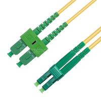 China LC APC to LC APC Duplex Single Mode OS2 Fiber Optic Patch Cable 3.0mm Yellow - 10km/40km Transmission for sale