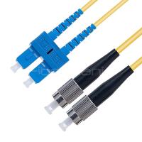 China LC UPC to SC UPC Fiber Optic Patch Cable Duplex Single Mode OS2 3.0mm Yellow - 10km/40km Transmission, 9μm Core for sale