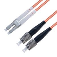 China SC UPC to LC UPC Duplex Fiber Optic Patch Cable 62.5/125 OM1 Multimode OFNR 3.0mm Orange for sale