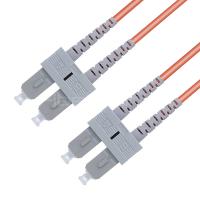 China SC UPC to LC UPC Duplex Fiber Optic Patch Cable 62.5/125 OM1 Multimode OFNR 3.0mm Orange for sale