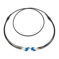 China LC to LC 4 Strand Single Mode 9/125 LSZH Breakout Fiber Optic Cable 3.0mm Black for sale