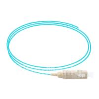 China SC/UPC 0.9mm Simplex Multimode OM3 Fiber Optic Pigtail with Aqua Jacket - 50/125 μm, 1000-Cycle Durability for sale