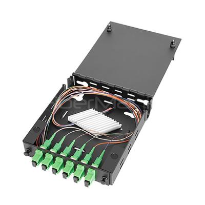 China Wall Mount Fiber Enclosure with 6-Port SC/APC LGX Adapter Panel - 12-144 Core Capacity, 19