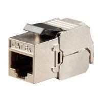 China CAT.6A FTP Zinc Die-casting Toolless Keystone Jack Module 180 Degree Slim Type with 750 Cycle Life and 1.5A Current Rating for sale