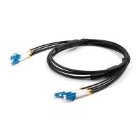 China LC to LC 4 Strand Single Mode 9/125 LSZH Breakout Fiber Optic Cable 3.0mm Black for sale