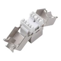 China CAT.6A FTP Zinc Die-casting Toolless Keystone Jack Module 180 Degree Slim Type with 750 Cycle Life and 1.5A Current Rating for sale