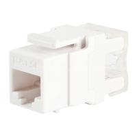 China CAT.5E UTP Keystone Jack Module 180 Degree White with 50μ Gold Plating and 750+ Insertion Cycles for sale