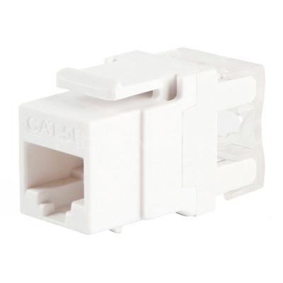China CAT.5E UTP Keystone Jack Module 180 Degree White with 50μ Gold Plating and 750+ Insertion Cycles for sale