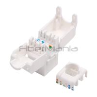China CAT.6A UTP Keystone Jack 180 Degree Ethernet Modular Jack - 10 Gbps, 500 MHz, White for sale