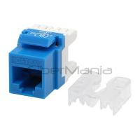 China CAT.6A UTP Keystone Jack Blue - 10 Gbps Data Rate, 500 MHz Frequency, Short Body Design for High-Density Installations for sale