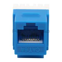 China CAT.6A UTP Keystone Jack Blue - 10 Gbps Data Rate, 500 MHz Frequency, Short Body Design for High-Density Installations for sale