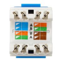 China CAT.6A UTP Keystone Jack Blue - 10 Gbps Data Rate, 500 MHz Frequency, Short Body Design for High-Density Installations for sale