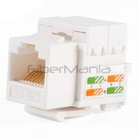 China CAT.6A UTP Keystone Jack 90 Degree Punch Down White - 500MHz 10Gbps Network Connector for sale